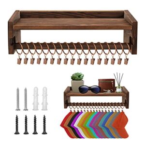 WANLIAN Hat Rack for Wall Baseball Caps Organizer Holder, Ball Caps Hanger Accessories Display Wall Mounted Wooden Storage Shelf with 17 Hooks for Living Room, Bedroom