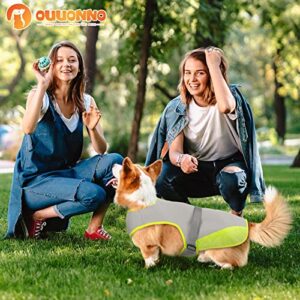 oUUoNNo Dog Cooling Vest,Cooling Vest for Dogs,Dog Cooling Jacket,Pet Cooling Vest,Breathable Mesh Ice Vest Adjustable Straps Cool Vest for Small Medium and Large Dogs (Medium, Grey)