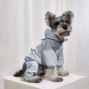 Dog Raincoat with Hood Rain Jacket Reflective Waterproof Raincoat with Hoodie Lightweight for Small Medium Large Dogs Compatible with Machine Dog Costume Clothes for French Boy