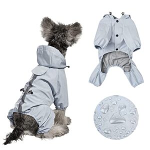 Dog Raincoat with Hood Rain Jacket Reflective Waterproof Raincoat with Hoodie Lightweight for Small Medium Large Dogs Compatible with Machine Dog Costume Clothes for French Boy