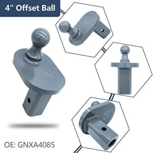 GNXA4085, 4" Offset Ball Compatible with B&W Turnoverball Gooseneck Trailer Hitches, Heavy Duty Gooseneck Hitch Ball Extender | 20000 lbs GTW/ 5000 lbs VTW, 2-5/16 Inch Diameter Ball