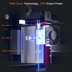 NEJE A40640Ⅱ Laser Module, 10W+ Output Power, FAC Tech - 2 x Beam, Built in High Pressure Air Assist, Come with Metal Nozzle, Compatible with Laser Engraver and Cutter