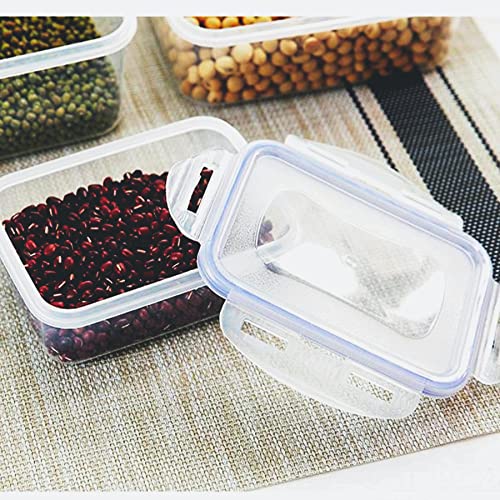 5 Pcs Plastic meal prep container(5Lids+5Containers) with Easy Snap Lids- Airtight for Serving Salad, Easy Stackable and Nesting Bowls for Kitchen and Pantry, BPA Free Microwavable and Freezer Safe