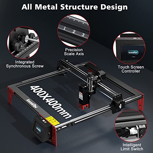 KENTOKTOOL Laser Engraver, Laser Cutter with 10W Optical Power, Ultra-fine Compressed Spot Laser Engraving Machine with Touch Controller/APP Control