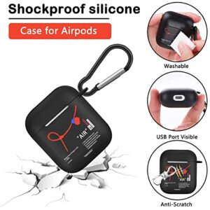 AirPod Case Hot Sports Shoes Brand Creative Painted Soft Silicone Shockproof Cover Compatible with AirPods 2nd & 1st Generation Case (Black)