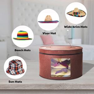 Munskine Hat Boxes for Women Storage & Men Hat Boxes With Lids - Large Capacity Hat Box Storage Round Box for Travel With Dust proof Lid Toy Storage