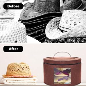 Munskine Hat Boxes for Women Storage & Men Hat Boxes With Lids - Large Capacity Hat Box Storage Round Box for Travel With Dust proof Lid Toy Storage