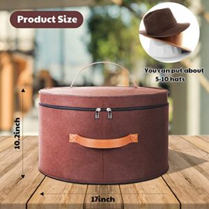 Munskine Hat Boxes for Women Storage & Men Hat Boxes With Lids - Large Capacity Hat Box Storage Round Box for Travel With Dust proof Lid Toy Storage