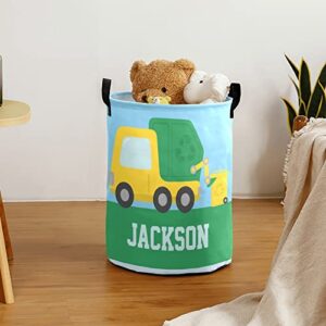 FELIZSTORE Laundry Basket with Name,Custom Recycling Garbage Truck Laundry Hamper,Collapsible Large Clothes Hamper Storage with Handle