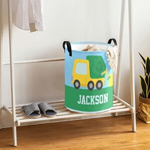 FELIZSTORE Laundry Basket with Name,Custom Recycling Garbage Truck Laundry Hamper,Collapsible Large Clothes Hamper Storage with Handle