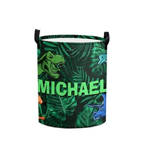 felizstore laundry basket with name,custom dinosaur jurassic trex laundry hamper,freestanding laundry basket storage with handle