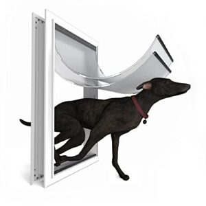 urspet xl dog door: indestructible all-aluminum frame, unique energy-efficient side seal, extreme weather airtightness, patented secure lockable panel, ideal for extra large dogs and exterior doors