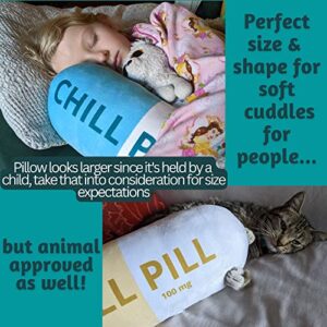 MRJ Products Chill Pill Pillow - Pink Preppy Cute Trendy Room Decor Aesthetic Throw Pillows, College Dorm Teenager Y2K Teacher Doctor Nurse Lawyer Student Friend Sister Birthday for her