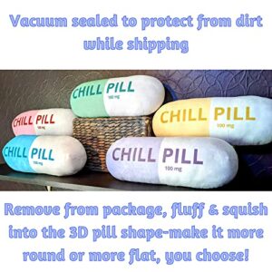 MRJ Products Chill Pill Pillow - Pink Preppy Cute Trendy Room Decor Aesthetic Throw Pillows, College Dorm Teenager Y2K Teacher Doctor Nurse Lawyer Student Friend Sister Birthday for her