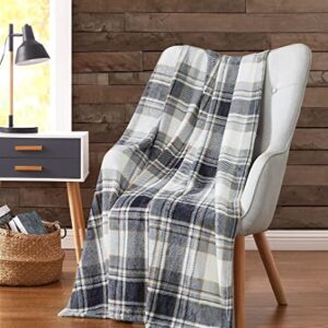 Cozy Winter Fall Grey Throw Blanket: Soft Shades of Gray White Beige Plaid Plaid Design Accent for Sofa Couch Chair Bed Dorm