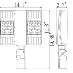 LeadLumens LED Parking Lot Light Shoebox Light Fixture, Slipfitter Arm, Dusk to Dawn (120W (s), Without Photocell)