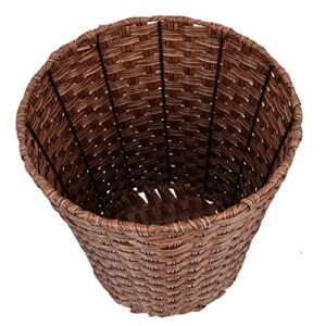 zerodeko wicker laundry hamper round rattan woven laundry basket dirty clothes hamper decorative wastepaper storage basket for laundry room bathroom bedroom coffee