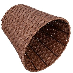 cabilock wicker waste basket woven trash can round decorative garbage waste bin plastic dirty clothes basket storage basket for bedroom bathroom kitchen home office coffee