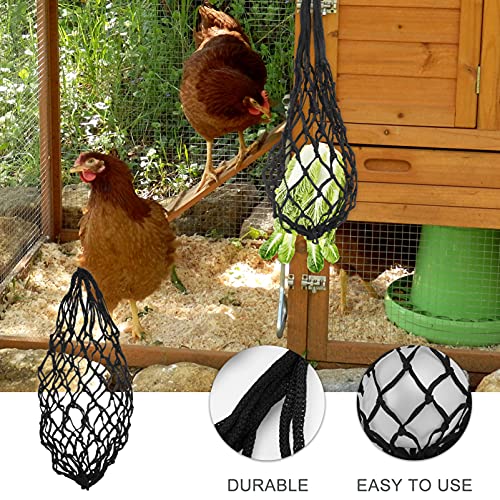 Mipcase Goat Feeder Hay Net for Horses Holes, Nylon Mesh Rope Hanging Feeder Livestock Feeding Mesh Bag for Goat Horses Alpacas Trailer Stall Simulates Grazing Reduce Waste Hay Feeder