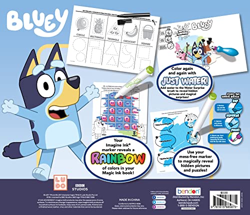 Bluey Imagine Ink 4-in-1 Activity Set with Magic Ink Books and a Mess Free Marker