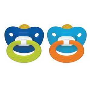 nuk natural shape orthodontic pacifiers, latex, 6-18 months colors may vary 2 ea