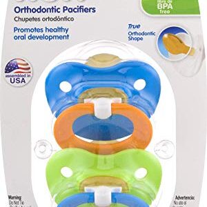 NUK Natural Shape Orthodontic Pacifiers, Latex, 6-18 Months Colors May Vary 2 ea