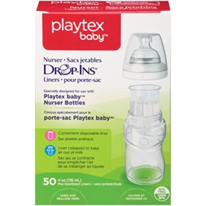 playtex baby nurser bottles drop-ins recyclable disposable liners, pre-sterilized, 4 oz, 50 count