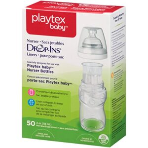 Playtex Baby Nurser Bottles Drop-Ins Recyclable Disposable Liners, Pre-Sterilized, 4 Oz, 50 Count