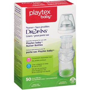 Playtex Baby Nurser Bottles Drop-Ins Recyclable Disposable Liners, Pre-Sterilized, 4 Oz, 50 Count