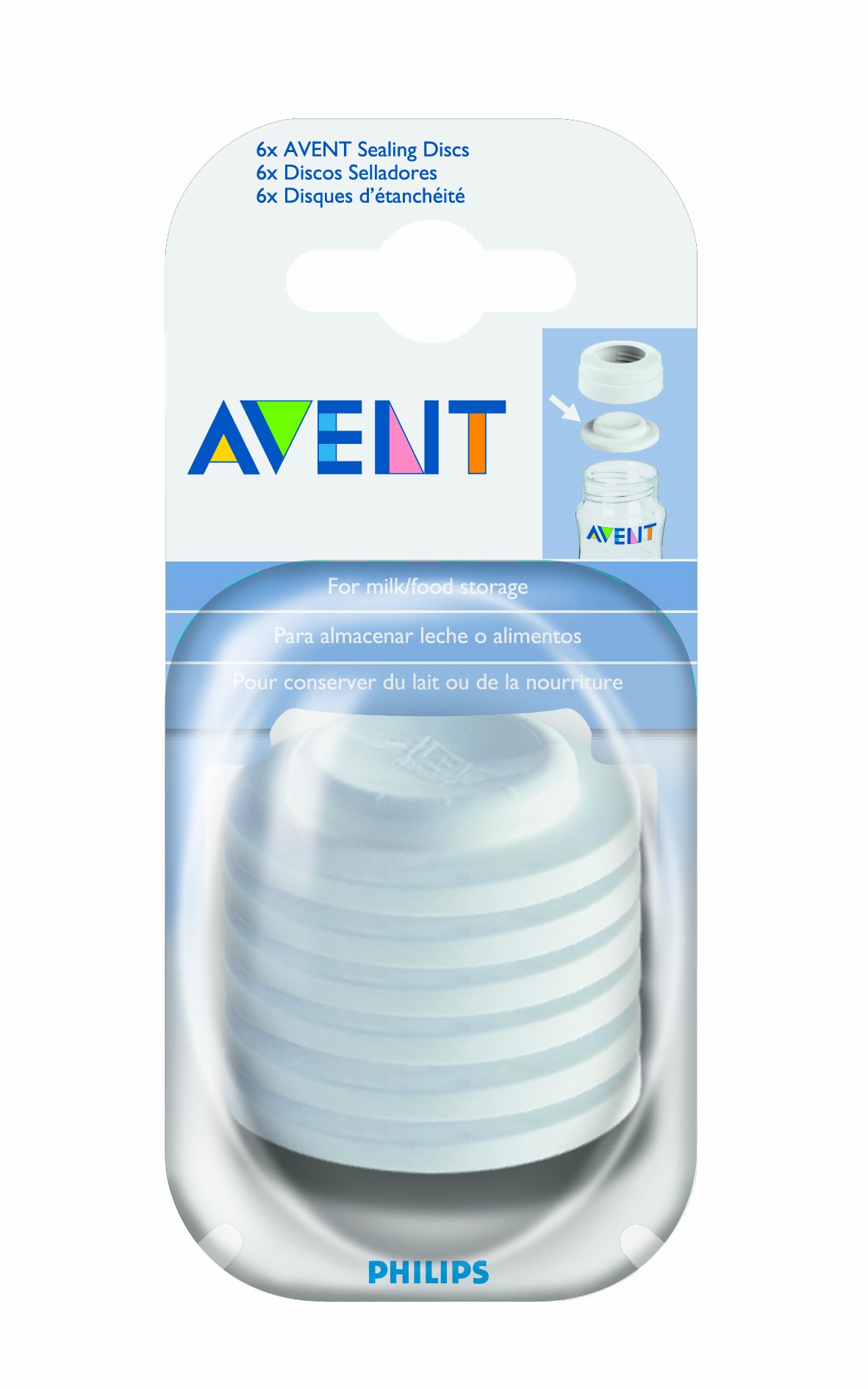 Philips AVENT BPA Free Classic Bottle Sealing Discs, 6 count