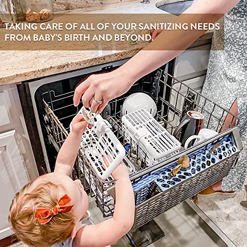 Prince Lionheart Made in USA High Capacity Dishwasher Basket for Infants Bottle Parts and Accessories 100 Percent Recycled Plastic