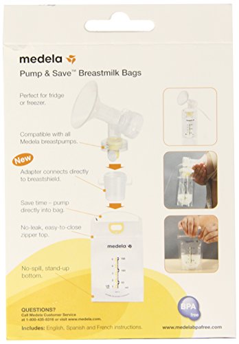 Medela Pump and Save Breast Milk Bags, 50 Count