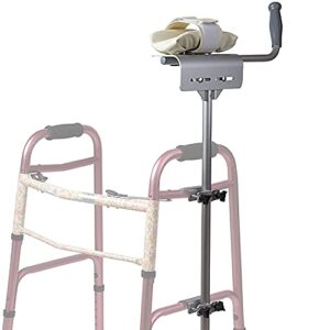 mabis walker platform attachment with adjustable padded cuff, no tools needed, attaches to most walkers, fsa and hsa eligible, made of lightweight aluminum, silver