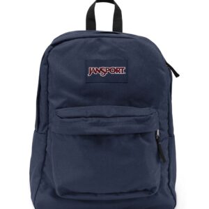 JanSport SuperBreak One Backpack Navy - Durable, Lightweight Bookbag with 1 Main Compartment, Front Utility Pocket with Built-in Organizer - Premium Backpack