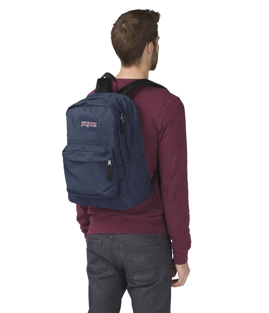 JanSport SuperBreak One Backpack Navy - Durable, Lightweight Bookbag with 1 Main Compartment, Front Utility Pocket with Built-in Organizer - Premium Backpack