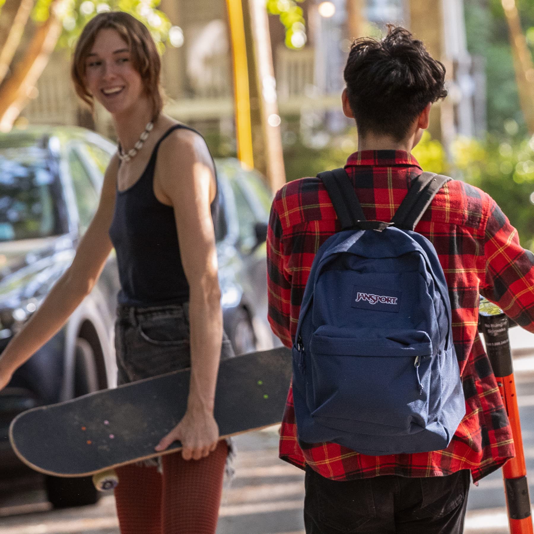 JanSport SuperBreak One Backpack Navy - Durable, Lightweight Bookbag with 1 Main Compartment, Front Utility Pocket with Built-in Organizer - Premium Backpack