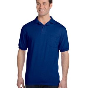 Hanes Men's Cotton-Blend EcoSmart® Jersey Polo with Pocket