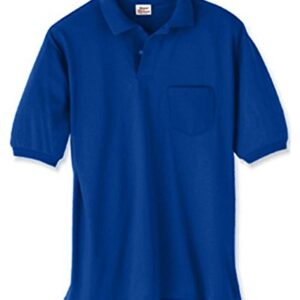 Hanes Men's Cotton-Blend EcoSmart® Jersey Polo with Pocket