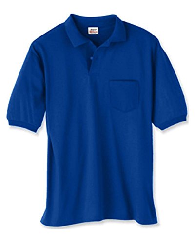 Hanes Men's Cotton-Blend EcoSmart® Jersey Polo with Pocket