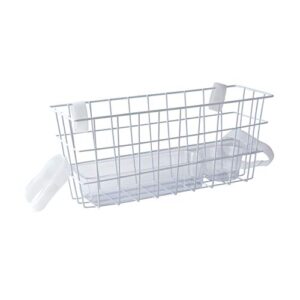 HealthSmart Walker Storage Basket with Cup Holder and Insert Tray, FSA Eligible, No Tools Needed, Universal Fit, White, 16 x 5.5 x 7, Walker Accessories Basket