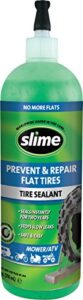 slime 10008 flat tire puncture repair sealant, prevent and repair, tubeless mower and atv tires, non-toxic, eco-friendly, 24 oz bottle