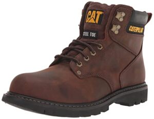 cat footwear men's second shift steel toe work boot, dark brown, 11