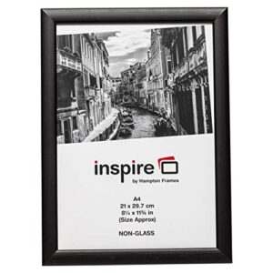 hampton frames blackwood a4 (21x30cm) black pine picture poster photo frame acrylic (non glass) pawfa4bblkx - 1pk