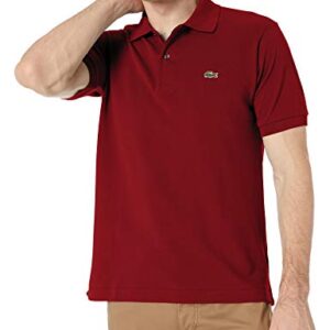 Lacoste Mens Short Sleeve L.12.12 Pique Polo Shirt, Bordeaux Red, L