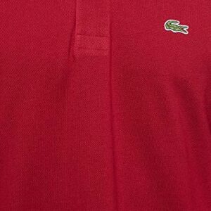 Lacoste Mens Short Sleeve L.12.12 Pique Polo Shirt, Bordeaux Red, L