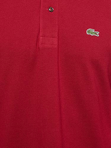 Lacoste Mens Short Sleeve L.12.12 Pique Polo Shirt, Bordeaux Red, L