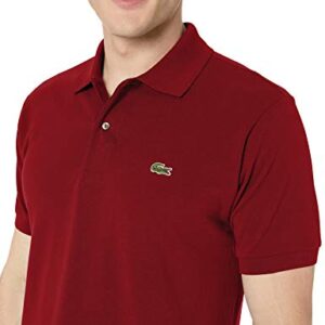 Lacoste Mens Short Sleeve L.12.12 Pique Polo Shirt, Bordeaux Red, L