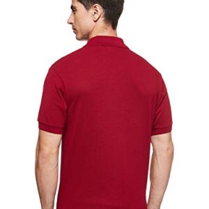 Lacoste Mens Short Sleeve L.12.12 Pique Polo Shirt, Bordeaux Red, L