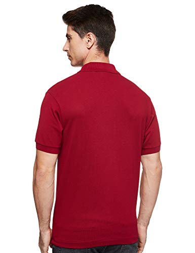 Lacoste Mens Short Sleeve L.12.12 Pique Polo Shirt, Bordeaux Red, L