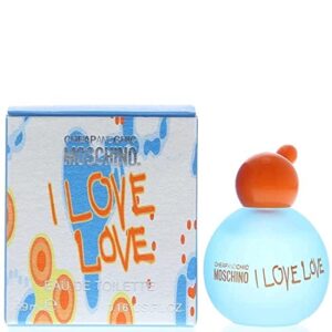 i love love by moschino for women. miniature eau de toilette , blue , 5 ml.